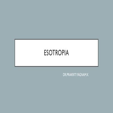 Esotropia | PDF