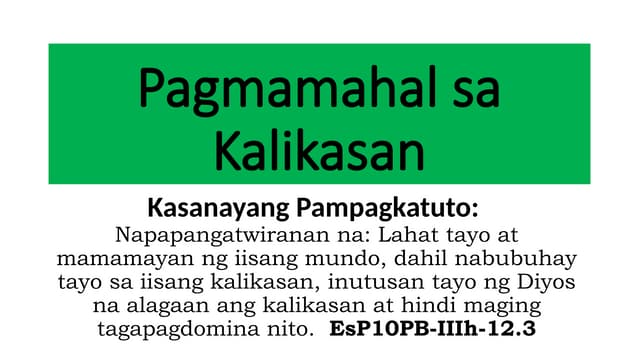 PANGANGALAGA SA KALIKASAN.pptx