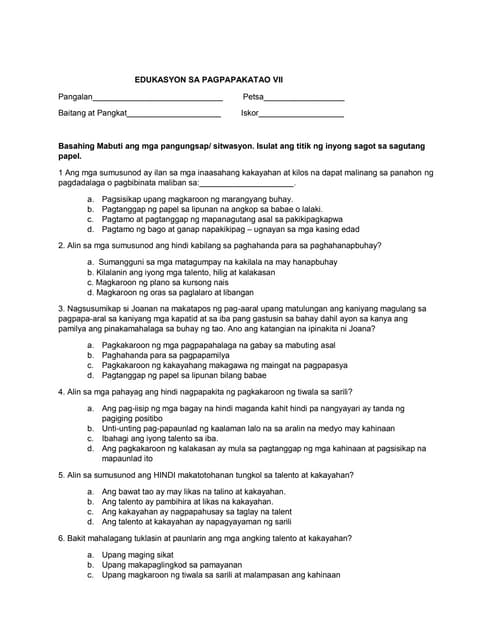 exam esp 8 2nd gp With key answer.docx