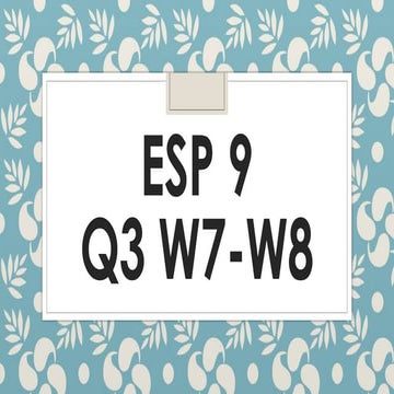 Esp Q3 grade 9 for education and training | PPT
