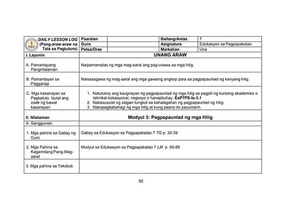 DLP - ESP3 Pakikiisa sa Gawaing Pambata.docx