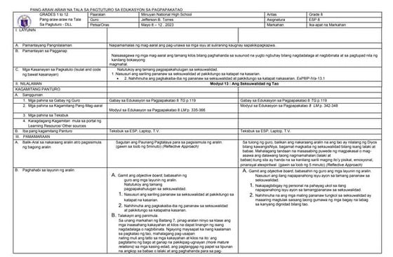 Sample Semi-Detailed LP EsP 7 | PDF