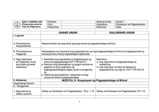 Sample Semi-Detailed LP EsP 7 | PDF