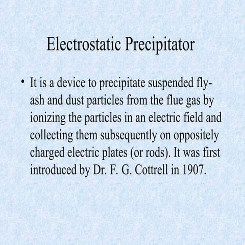 Electrostatic Precipitator | PDF
