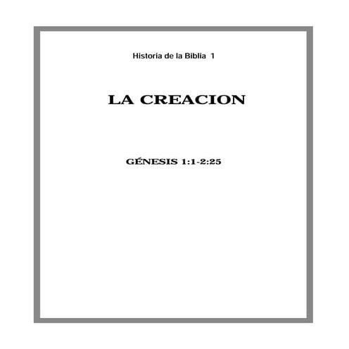 Historia de la Biblia 1 "La Creaciòn" , Recurso Material para niños | PDF