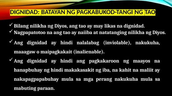 ESP 7 MODYUL 8 ANG DIGNIDAD NG TAO | PPTX