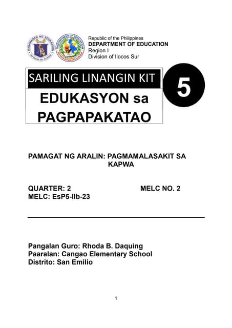 Payak Tambalan At Hugnayan Modyul Sa Filipino Ppt