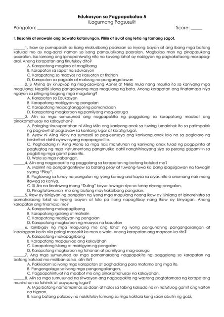 Araling Panlipunan: karapatan ng bata COT 2.pptx