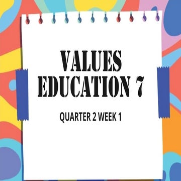 VE7-Q2-W1.pptxPamilya bilang sandigan ng Pagpapahalaga | PPTX