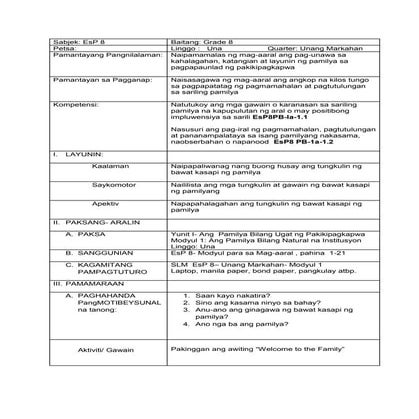 Values Education-8-Sample-DLL-Detailed Lesson Plan Template-Revised K ...