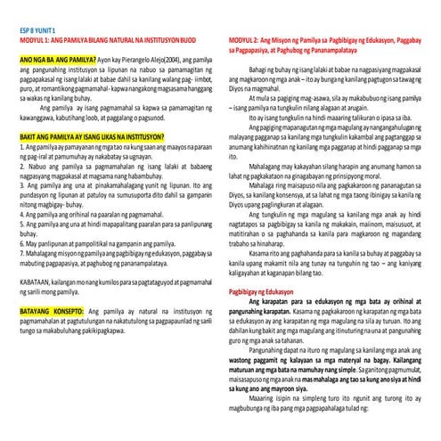 Aralin : Ang Pamilya- Mapagmahal ( Loving) | PPTX