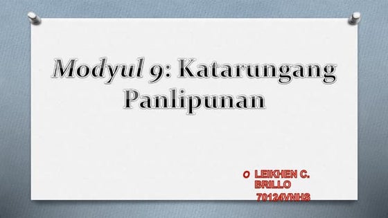 EsP 9 Katarungang Panlipunan | PPTX