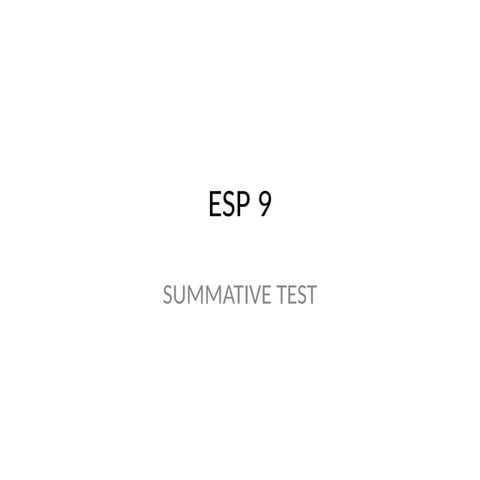 Esp 9 q2 - summative test | DOCX