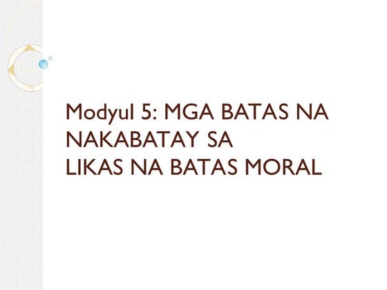 EsP 9-Modyul 5 | PPTX