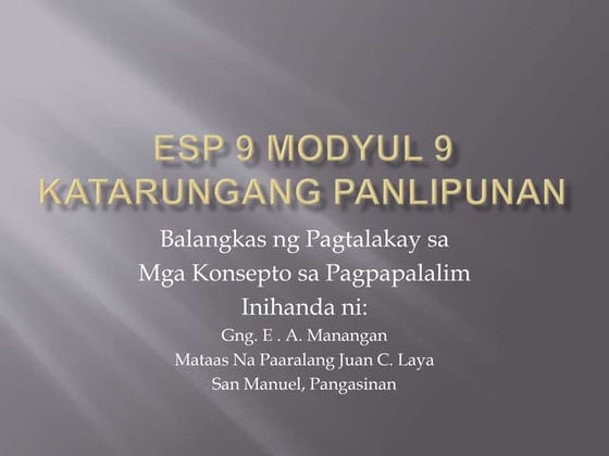EsP 9 Katarungang Panlipunan | PPTX