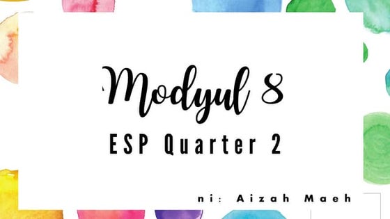 7 ESP 9 - Quarter 2 values education module | PDF