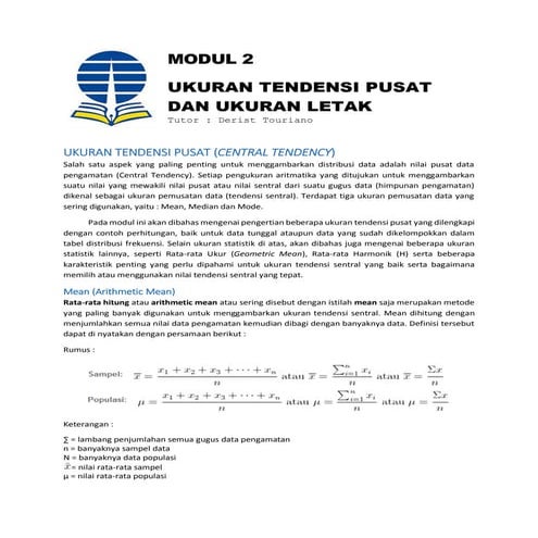 Espa4123 statistika modul 2 | PDF