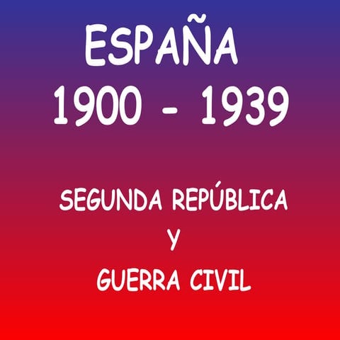 España de 1900 a 1939 | PPT