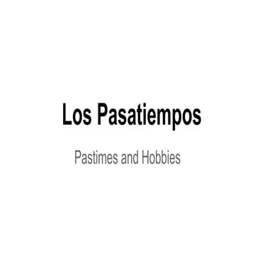 Los pasatiempos | PPTX