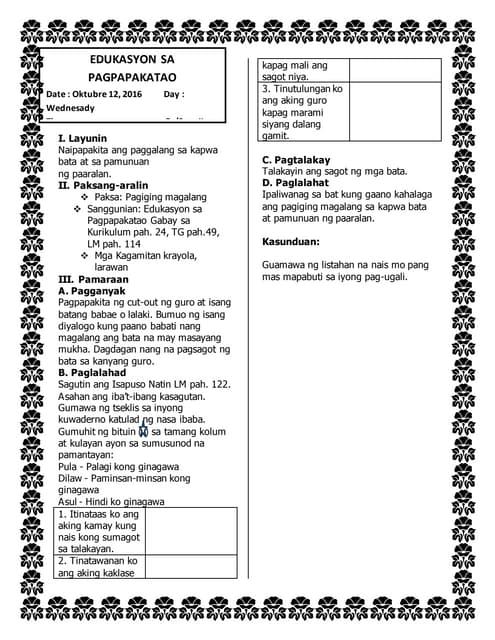 GRADE 4 FILIPINO LESSON PLAN | DOC