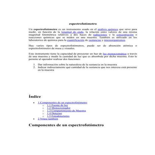 Espectrofotómetro | DOCX | Computer Peripherals | Computing