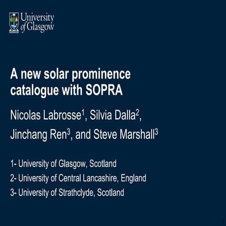 A new solar prominence catalogue with SOPRA | PPT