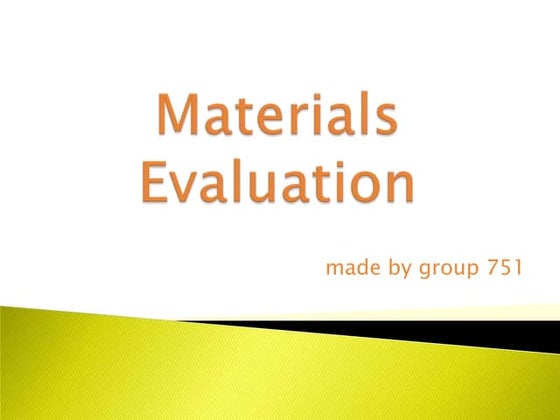 Material evaluation | PPT