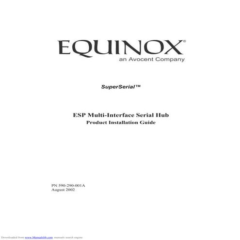 Manual HUB SERIAL EQUINOX | PDF | Computer Networking | Computing