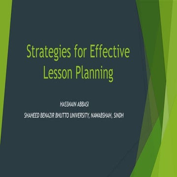 Strategies for effective lesson planning crlt | PDF