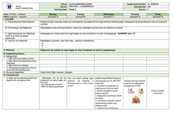 Sample Semi-Detailed LP EsP 7 | PDF