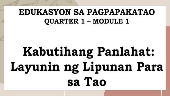 EsP 9-Modyul 1 | PPTX