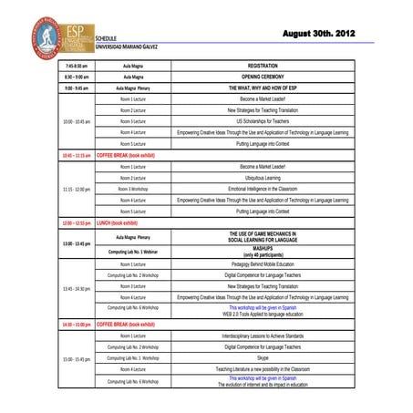 Esp schedule 30.08.12