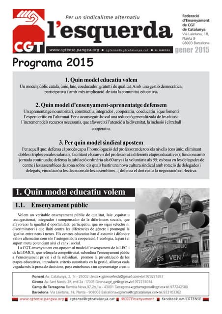 Infografia sobre L'estat de l'educació. Anuari 2016 | PDF