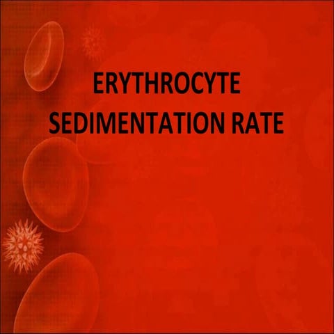 Esr method, principle and interpretation | PPTX