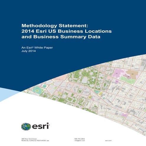 Esri Data Tapestry Segmentation Methodology Statement | PDF