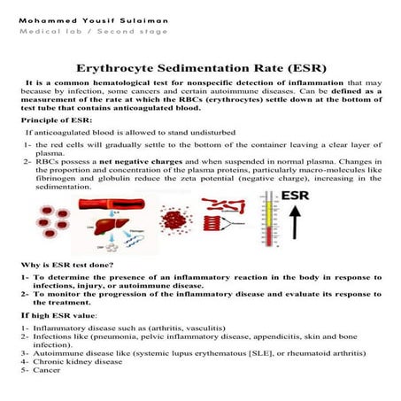 ESR Test practical hematology lab ( free download) | PDF