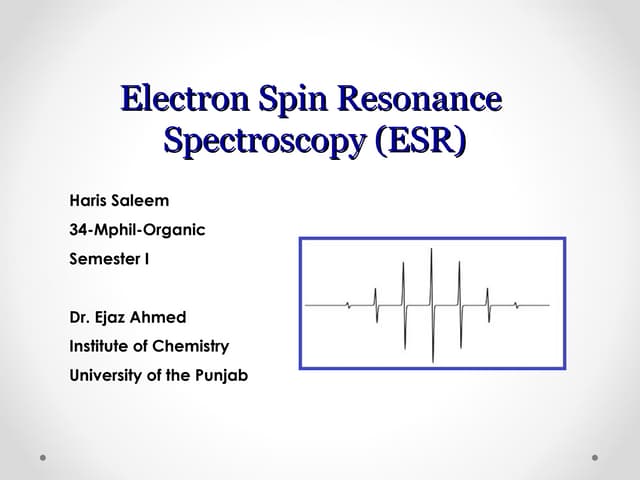 EPR spectroscopy. | PDF