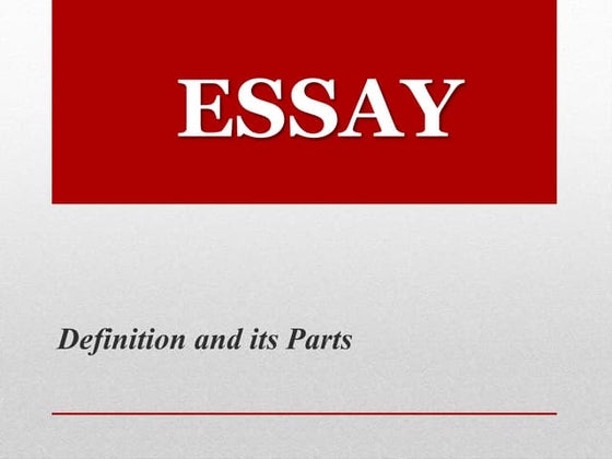 Parts of an Essay | PPTX