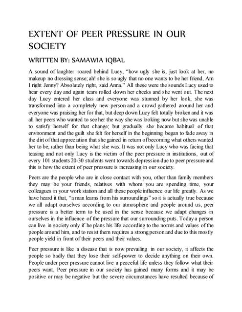 Peer pressure presentation | PPTX