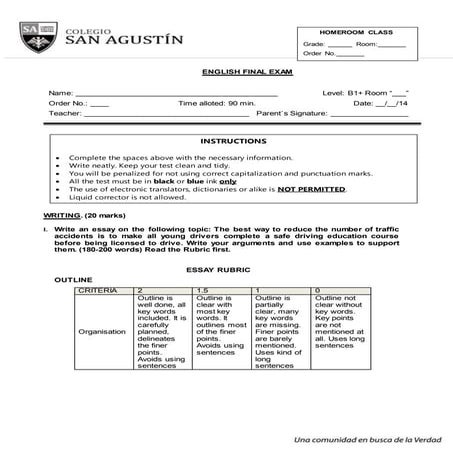 Essay rubric | DOCX | Educational Assessment | Education