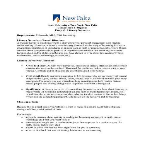 Essay 2 literacy narrative | PDF