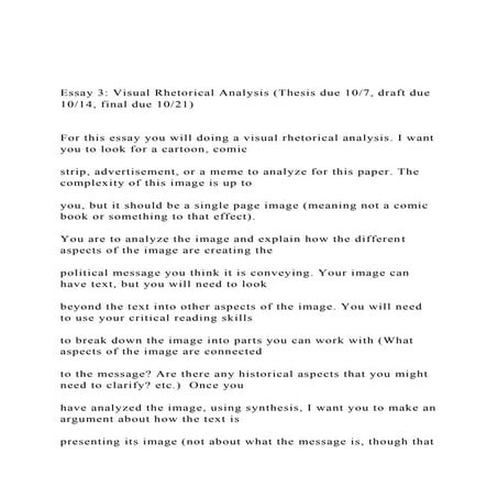 Essay 3 Visual Rhetorical Analysis (Thesis due 107, draft du.docx