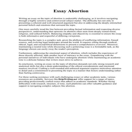 Abortion Definition Essay | PDF
