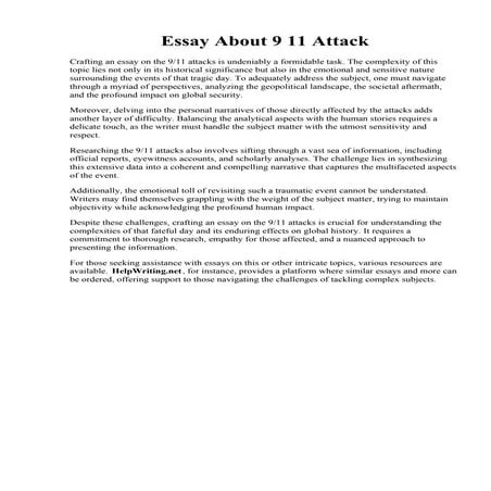 Essay About 9 11 Attack | PDF