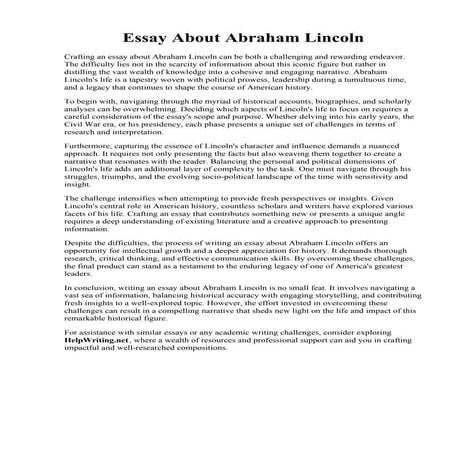 Essay About Abraham Lincoln.pdf