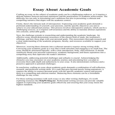 Essay About Academic Goals | PDF