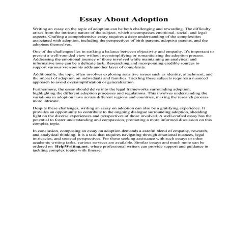 Essay About Adoption | PDF
