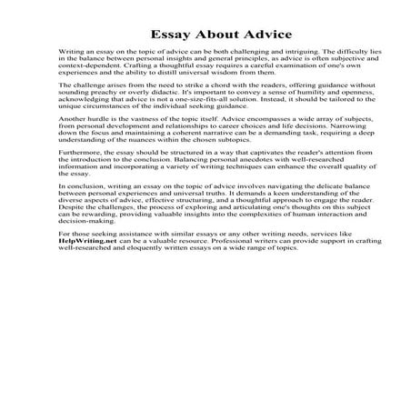 Essay About Advice.pdf