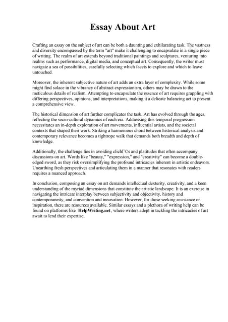 Art Museum Essay. Minot State University | PDF