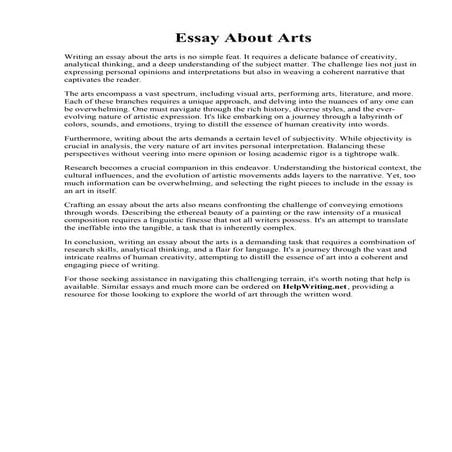 Essay About Arts. Art of the Personal Essay.pdf